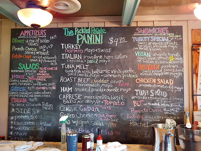 This menu is a sandwich lover's dream. It's like someone took a deli, shook it up, and sprinkled it with magic.