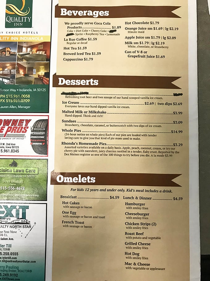 Decisions, decisions! Crouse Caf&eacute;'s menu is a roadmap to comfort food nirvana. Pro tip: Leave room for pie. Always leave room for pie.