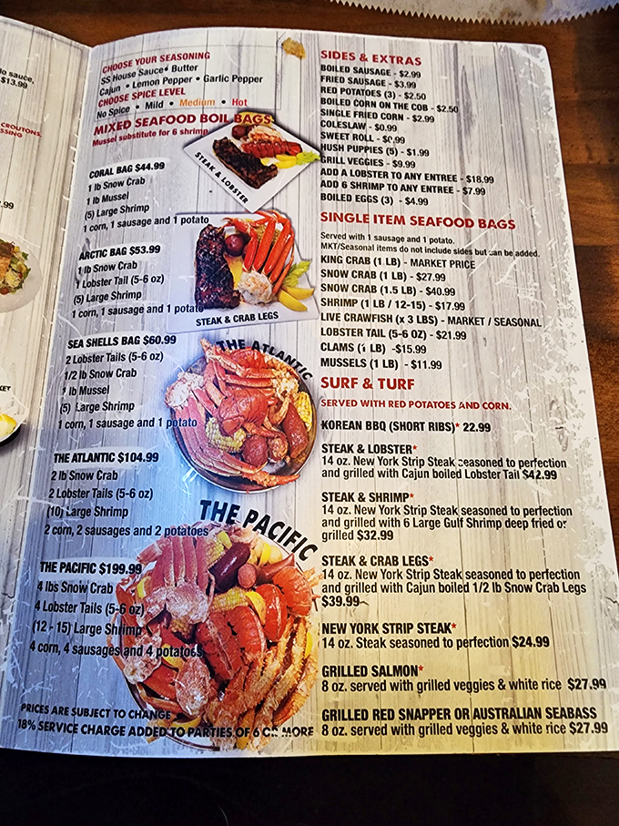 Decisions, decisions! This menu is like a treasure map for your taste buds. X marks the spot for deliciousness, no matter where you land.