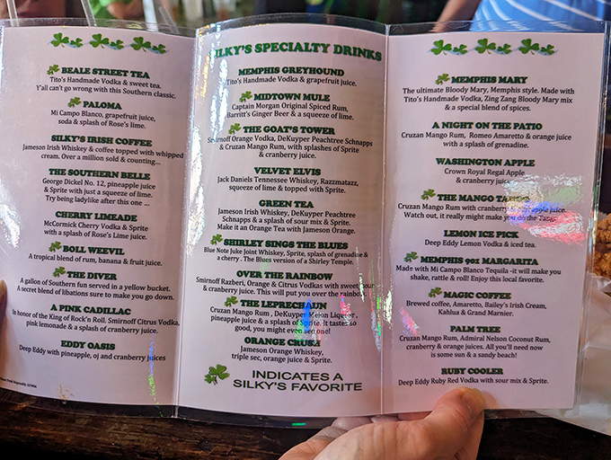Decisions, decisions! This drink menu is longer than War and Peace, but infinitely more fun to read.