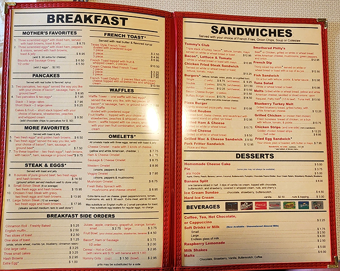 Decisions, decisions! Tommy's menu is a treasure trove of comfort classics that'll have you wishing for a bigger stomach.