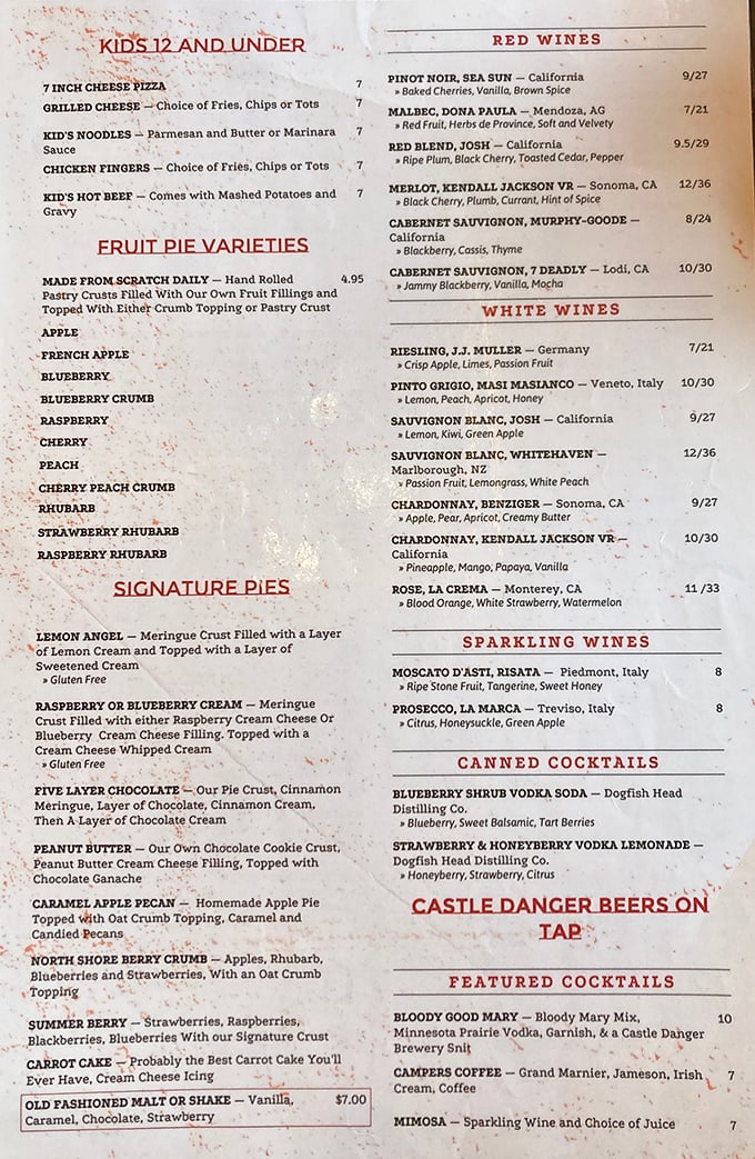 A menu that reads like a love letter to your taste buds. From fruit pies to signature cocktails, it's a culinary choose-your-own-adventure!