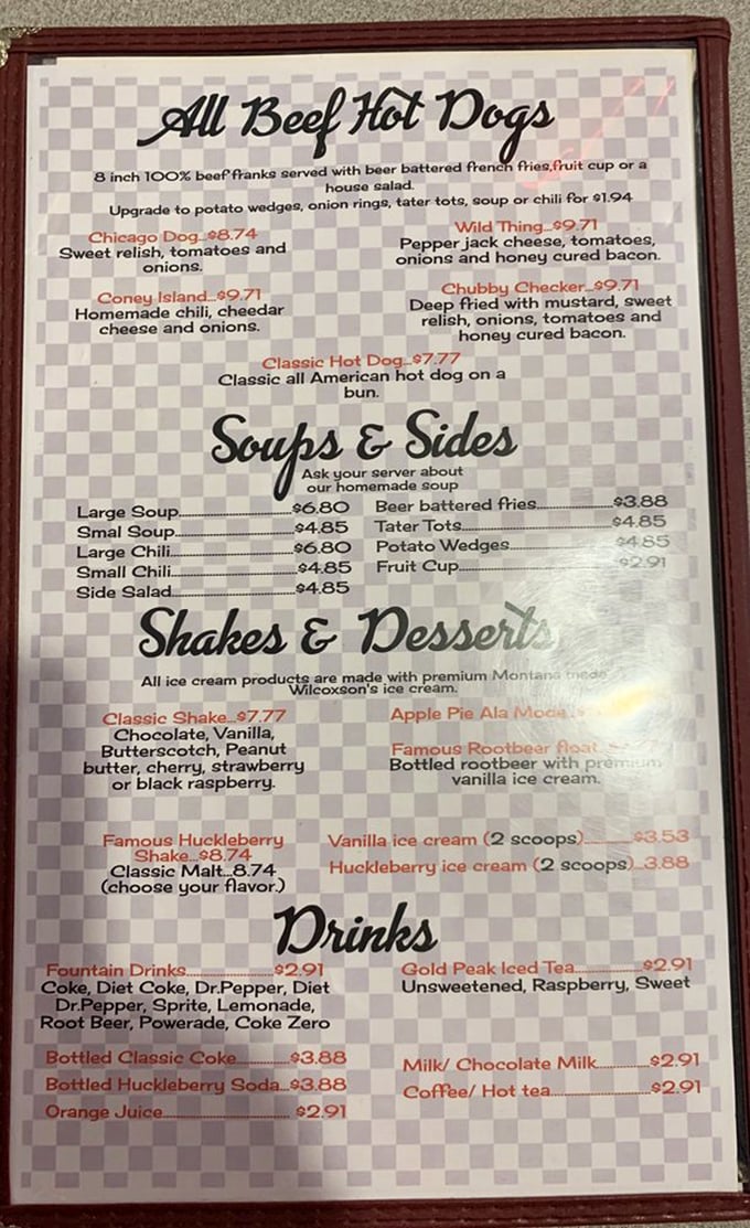 Decisions, decisions! This menu is a roadmap to culinary bliss, with milkshakes that'll make your taste buds do the twist.