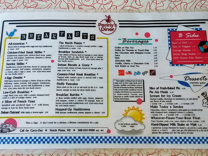 Decisions, decisions! This menu is a roadmap to comfort food nirvana. Warning: May cause spontaneous stomach growling and nostalgia.