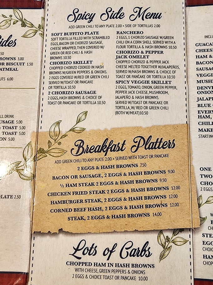 Decisions, decisions! This menu is a roadmap to breakfast bliss. Pro tip: Bring a friend and share, or prepare for the world's most delicious food coma.