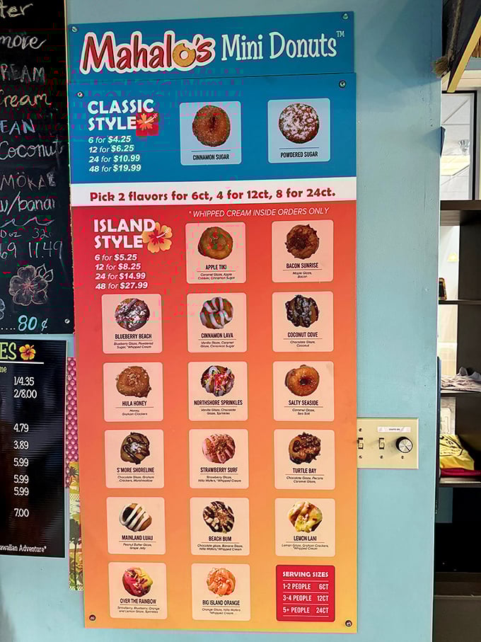 Donut decisions, donut decisions! This menu is like a treasure map for your taste buds.