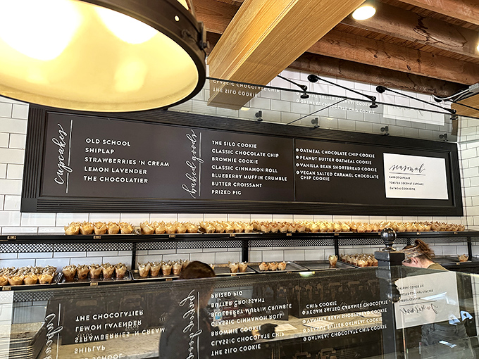 Decisions, decisions! This menu board is like a greatest hits album of baked goods. Warning: prolonged staring may result in uncontrollable drooling.