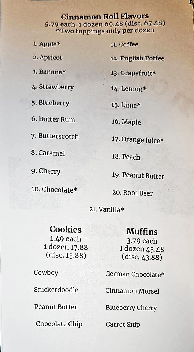 Decisions, decisions! With 21 flavors to choose from, this menu is like a choose-your-own-adventure book for your taste buds. 
