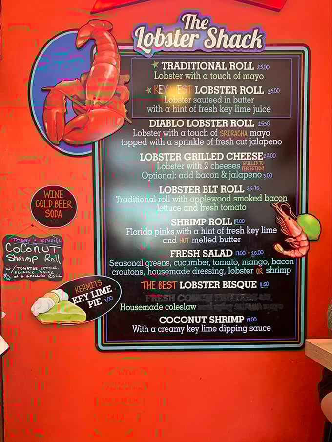 Decisions, decisions! This menu is like a treasure map for your taste buds. X marks the spot for lobster-licious delights.