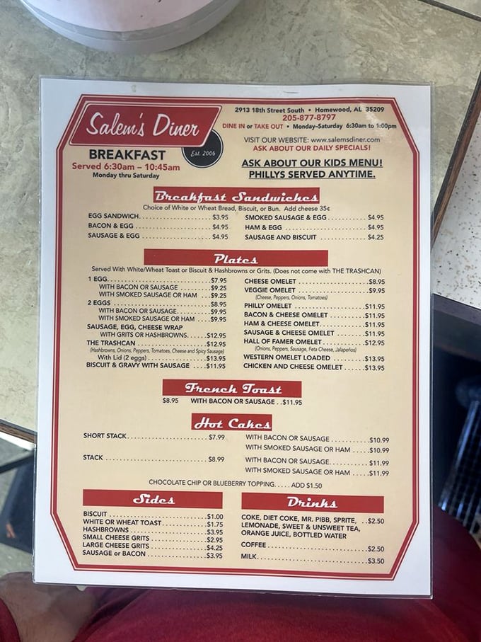 Behold, the holy grail of breakfast menus! More options than a Netflix queue, but trust me, you'll want to binge on everything.
