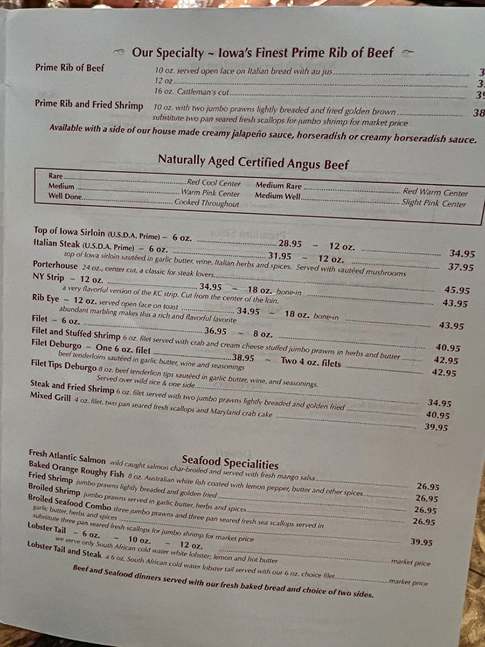 This menu isn't just a list; it's a love letter to carnivores. Vegetarians, you might want to avert your eyes&mdash;or better yet, convert!