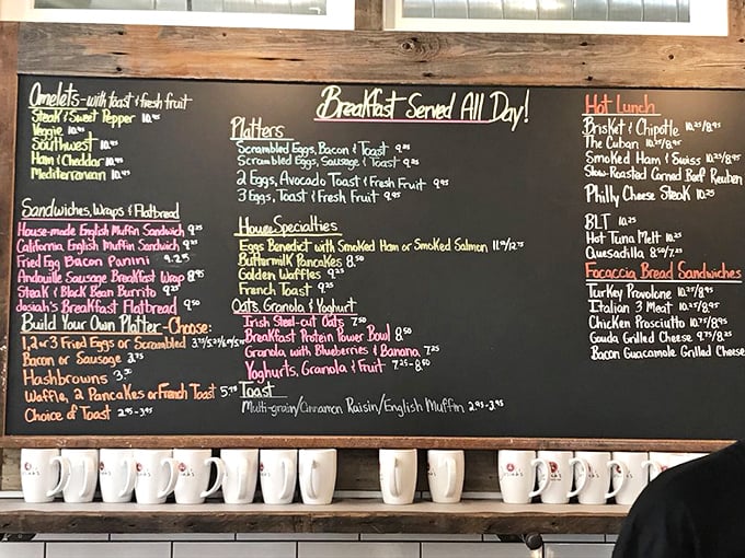 Decisions, decisions! This chalkboard menu is a roadmap to culinary bliss. Pro tip: Everything is good, so just close your eyes and point.