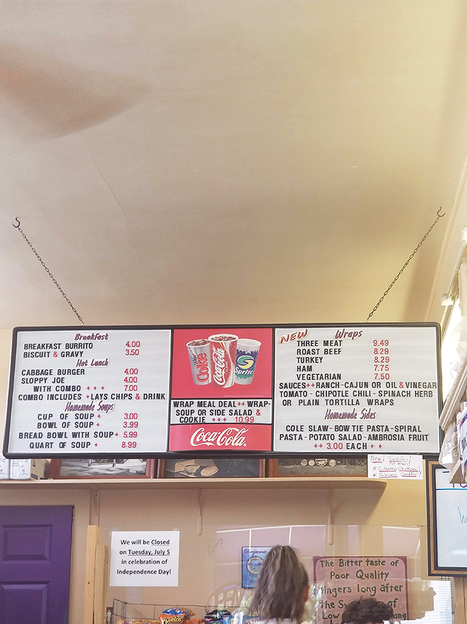 Decisions, decisions! This menu board is like a roadmap to flavor town, with prices that won't break the bank.