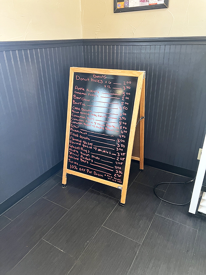 Choices, choices! This chalkboard menu is like a treasure map for your taste buds. X marks the spot for deliciousness.