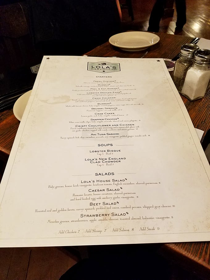 This menu isn't just a list; it's a treasure map of culinary delights. X marks the spot for seafood heaven!