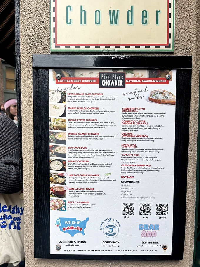 Decisions, decisions! This menu is like a treasure map for seafood lovers. X marks the spot for deliciousness.