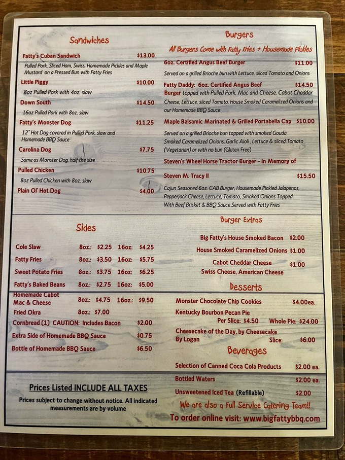 Decisions, decisions! This menu is like a roadmap to deliciousness. Pro tip: Bring a friend and share everything.