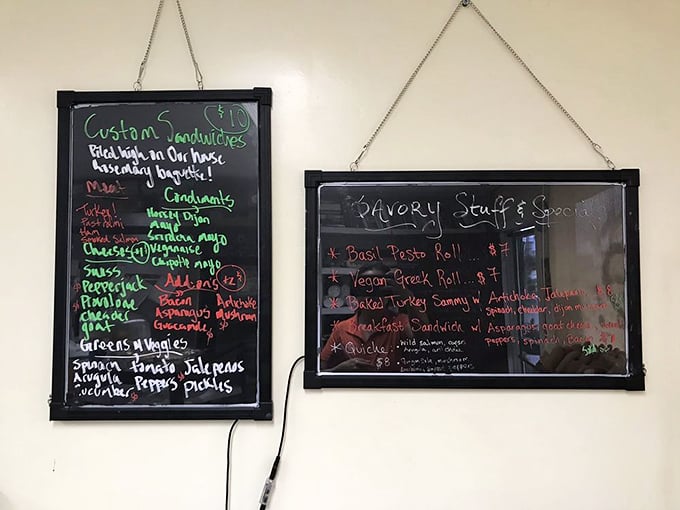 Decisions, decisions! This menu board is like a choose-your-own-adventure book, but every ending involves a happy stomach. The "Savory Stuffs" section sounds particularly intriguing.