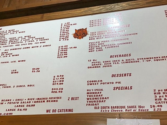 Decisions, decisions! This menu is a roadmap to deliciousness, offering everything from crispy fried chicken to fall-off-the-bone ribs. Choose your own adventure!