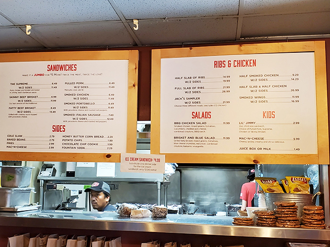 Decisions, decisions! This menu board is like a roadmap to deliciousness, offering a mouthwatering array of smoky treasures that'll have you plotting your next visit.