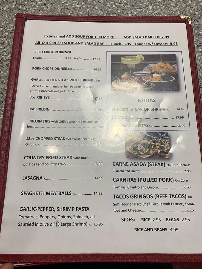 Decisions, decisions! This menu is like a greatest hits album of comfort food classics. Better loosen that belt buckle, folks.