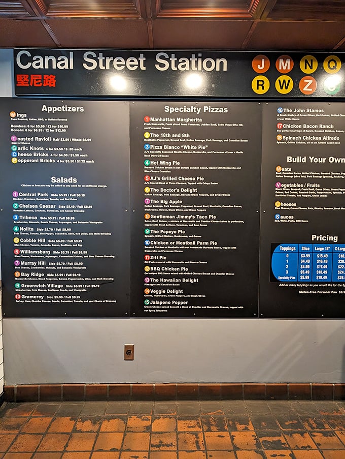 Behold, the menu of dreams! From Manhattan Margherita to Gentleman Jimmy's Taco Pie, AJ's offers a flavor adventure that would make even a New Yorker say "Fuggedaboutit!"