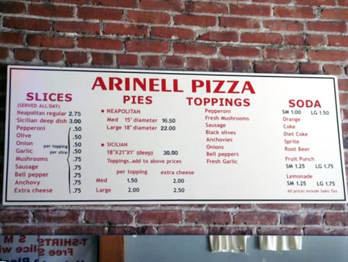 Decisions, decisions! Arinell's menu is a mouthwatering roadmap to pizza nirvana. Warning: May cause spontaneous ordering.