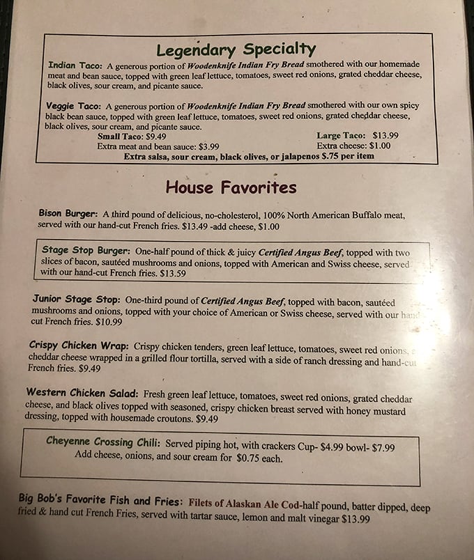 Menu, oh menu, how you tempt me so! From Indian Tacos to Bison Burgers, it's a culinary road trip across the American West.