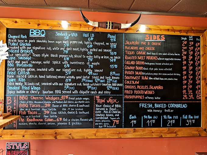 Decisions, decisions! Pappy's menu is a carnivore's dream, offering a mouthwatering array of smoked meats and classic sides.