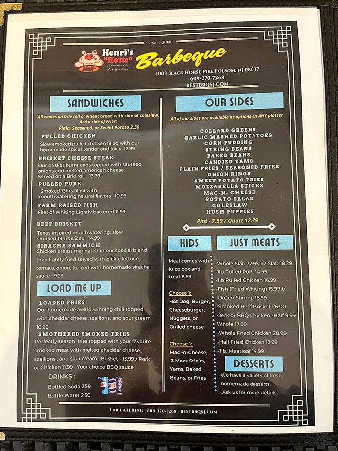 Decisions, decisions! Henri's menu is a mouthwatering roadmap to flavor town. Better bring your stretchy pants for this culinary adventure.