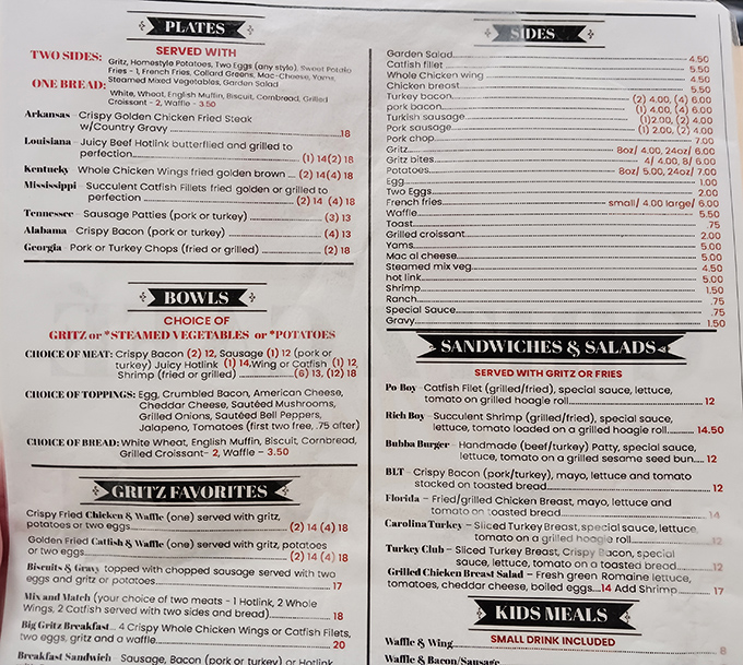 Decisions, decisions! This menu is like a roadmap to culinary bliss. Pro tip: close your eyes and point – you can't go wrong here.