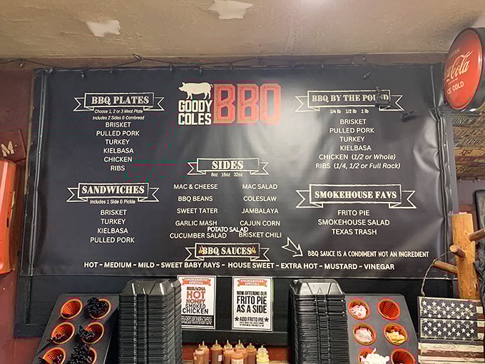 Decisions, decisions! This menu board is a carnivore's dream come true. Better loosen that belt &ndash; you'll want to try it all.