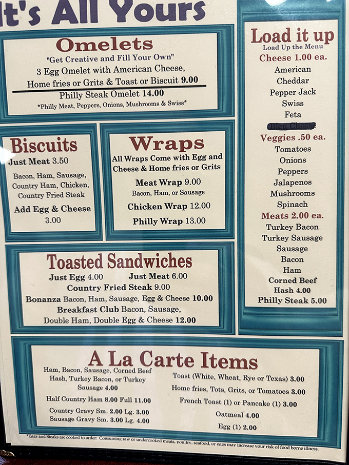 Decisions, decisions! This menu is like a greatest hits album of comfort food classics. Warning: May cause spontaneous mouth-watering.