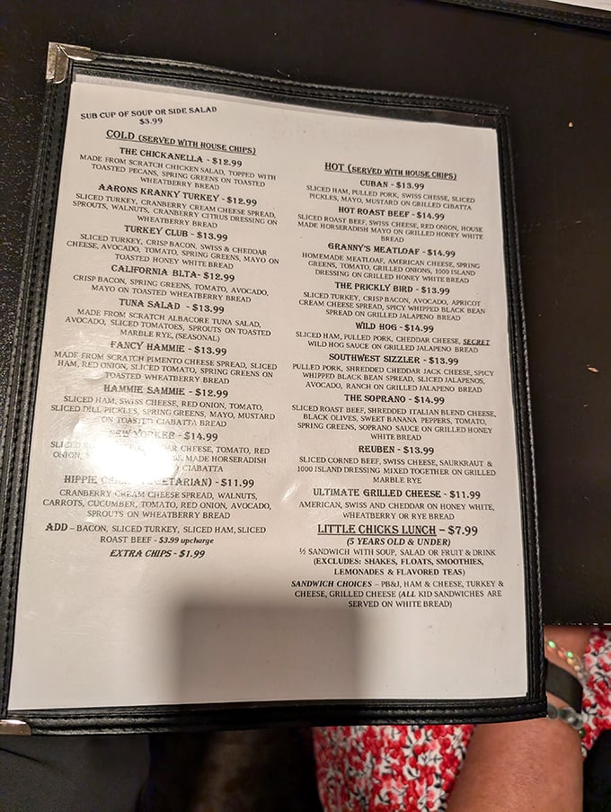 The menu: a roadmap to flavor town. Each item promises a journey for your taste buds. Decisions, decisions!