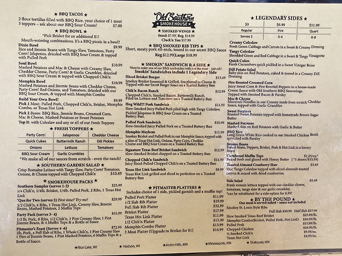 Decisions, decisions! This menu is like a roadmap to flavor town, with pit stops at all your favorite BBQ destinations.