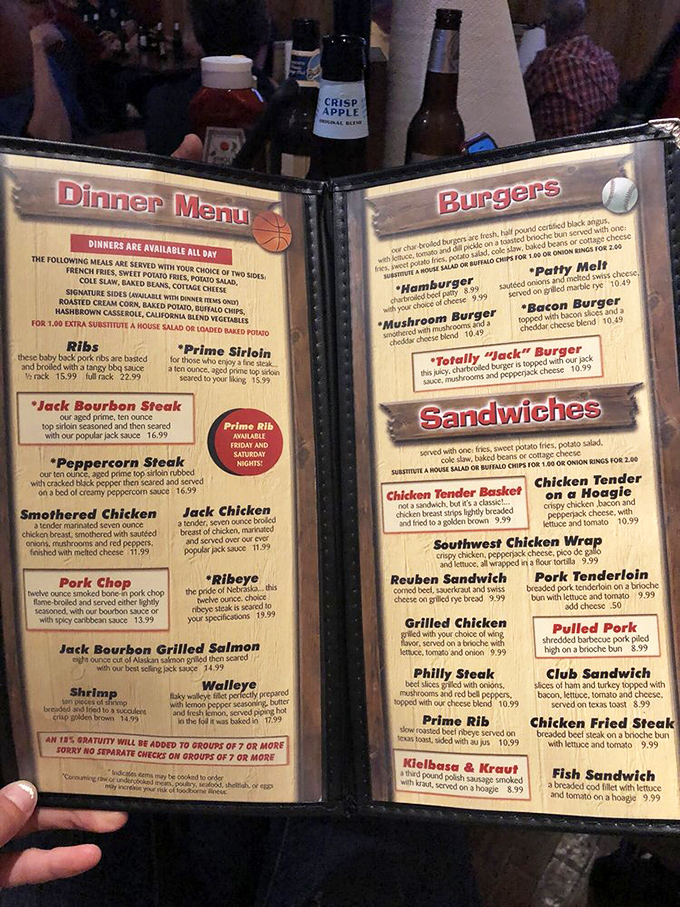 Decisions, decisions! This menu is like a treasure map where X marks the spot for every comfort food craving you've ever had.