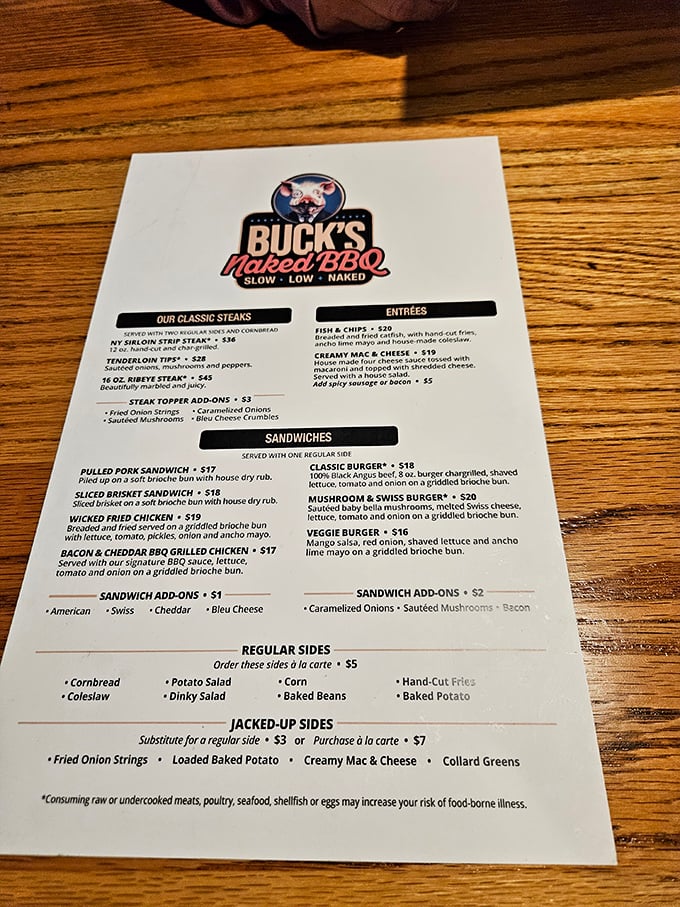 Decisions, decisions! This menu is like a treasure map for your taste buds. X marks the spot for deliciousness.