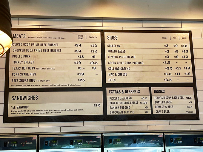 Decisions, Decisions: The menu, a treasure map of tastes—choose your own adventure from brisket to banana pudding!