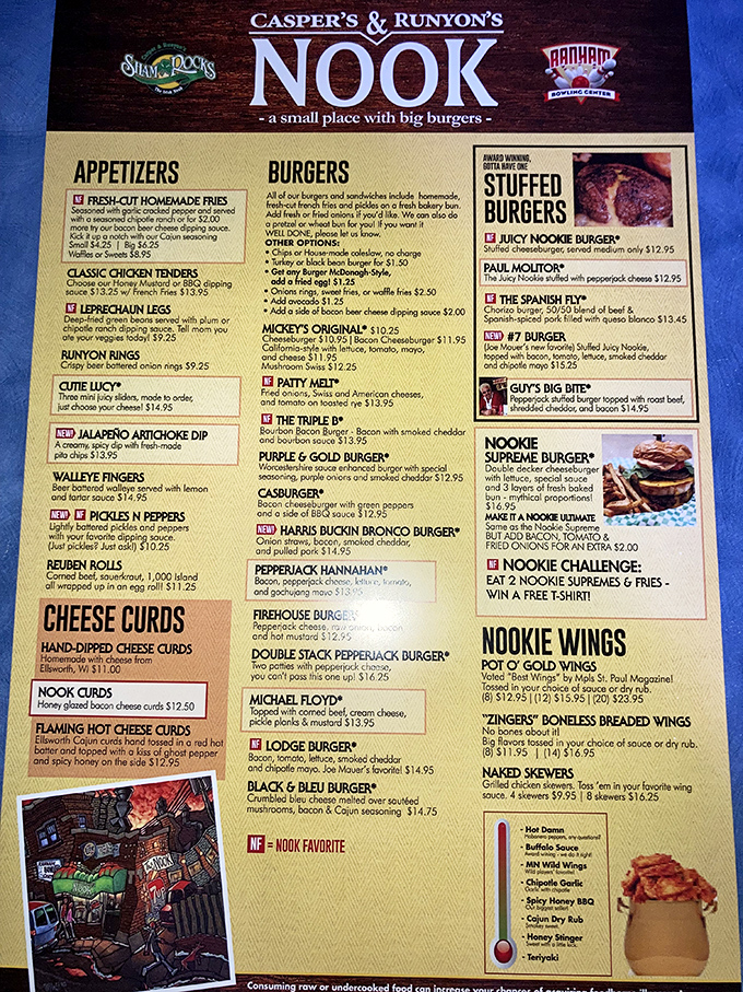 Menu, menu on the wall, who's the fairest burger of them all? The Nook's offerings read like a love letter to carnivores everywhere.