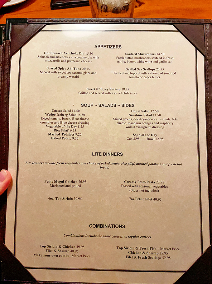 Decisions, decisions! This menu is a treasure map of culinary delights. Pro tip: When in doubt, always say yes to the mashed potatoes.