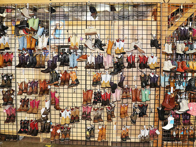 These boots were made for... well, everything! From line dancing to cattle wrangling, this wall of leather is a cowboy's dream come true. Yee-haw, y'all!