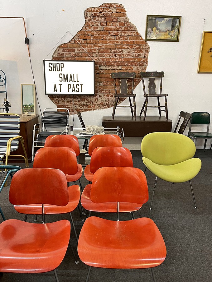 "Shop small at past" &ndash; and sit pretty while you're at it! These retro chairs are begging for a Mad Men-style cocktail party.