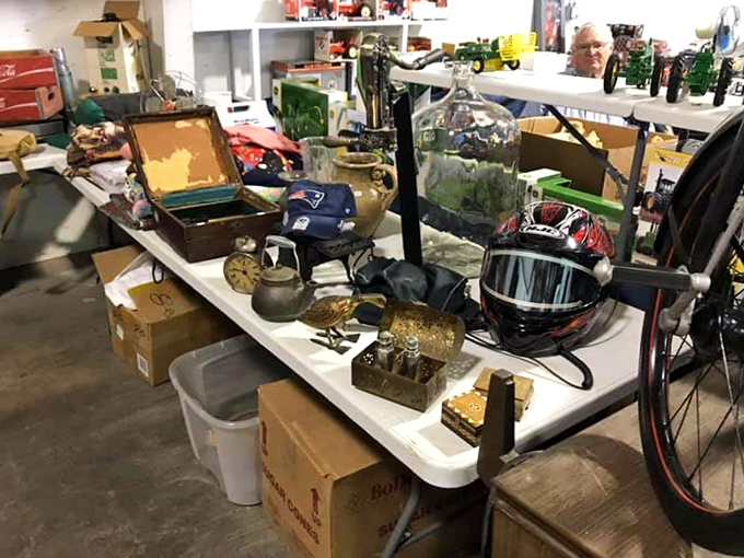 From Patriots gear to motorcycle helmets, this table's got more personalities than a sitcom cast reunion. Dive in and find your alter ego!