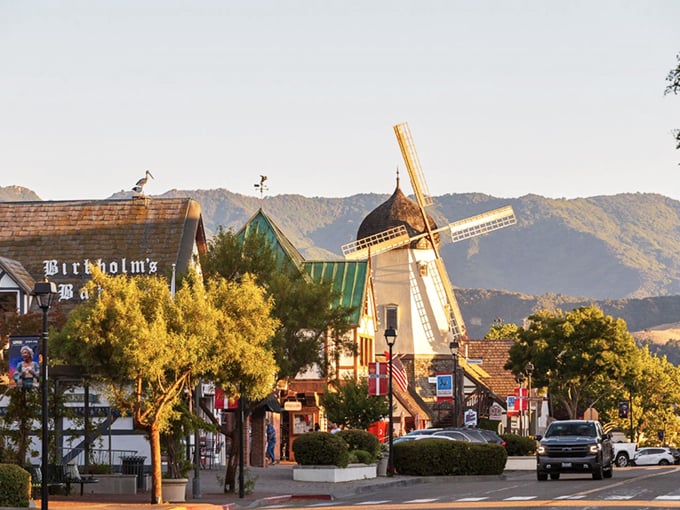 Is that Copenhagen or California? Solvang's windmill-dotted skyline might have you checking your passport!