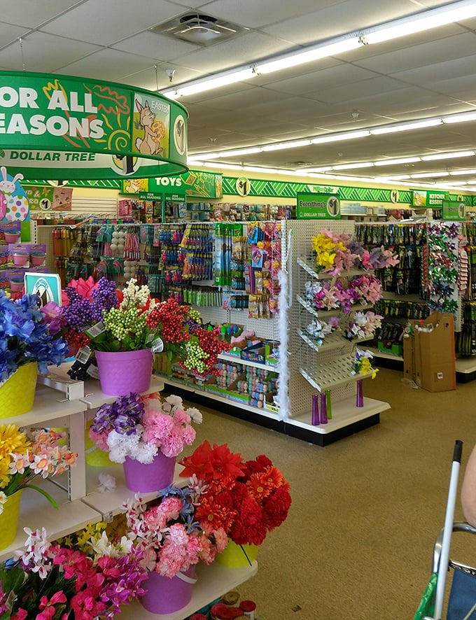 A riot of color greets you in the floral section. It's like Mother Nature and a glitter factory had a wild night out.