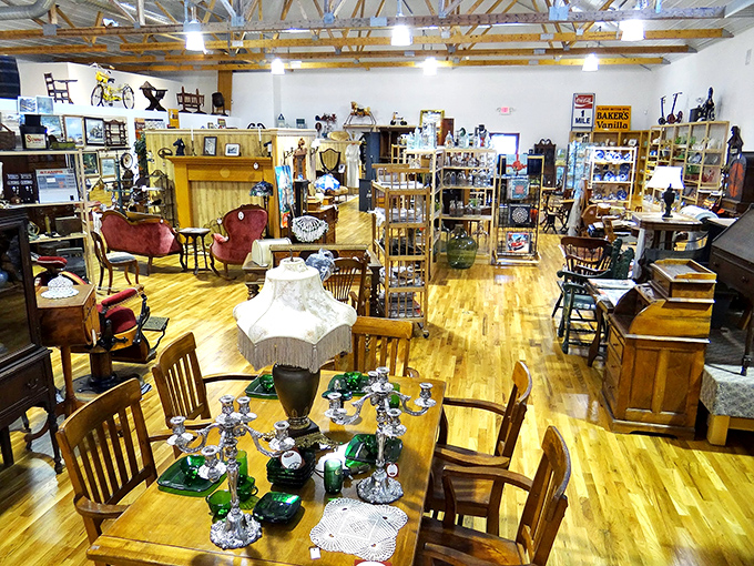 Pull up a chair and stay awhile! This eclectic mix of furniture could furnish a sitcom set from any decade. Mad Men meets Golden Girls in the best possible way.