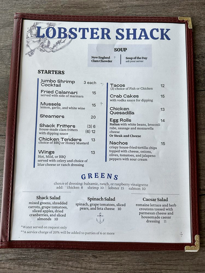 Decisions, decisions! This menu is a treasure map of oceanic delights. Pro tip: close your eyes and point &ndash; you can't go wrong here.