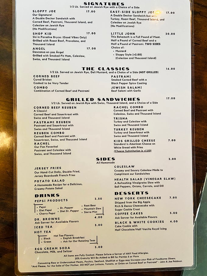 Decisions, decisions! This menu reads like a love letter to deli devotees. Pro tip: Close your eyes and point &ndash; you can't go wrong.