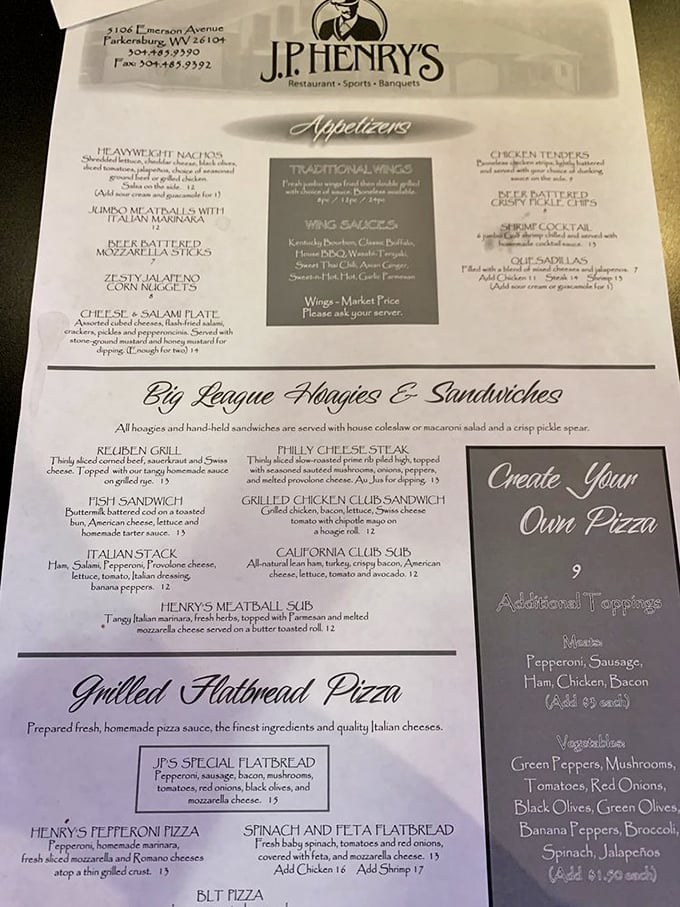 Menu, menu on the wall, who's the fairest meal of all? J.P. Henry's offerings read like a greatest hits album of comfort food classics.