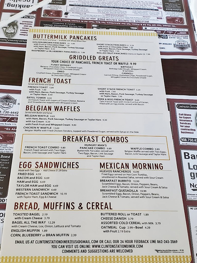 Decisions, decisions! This menu is like a choose-your-own-adventure book, but every ending is delicious. Breakfast all day? Yes, please!